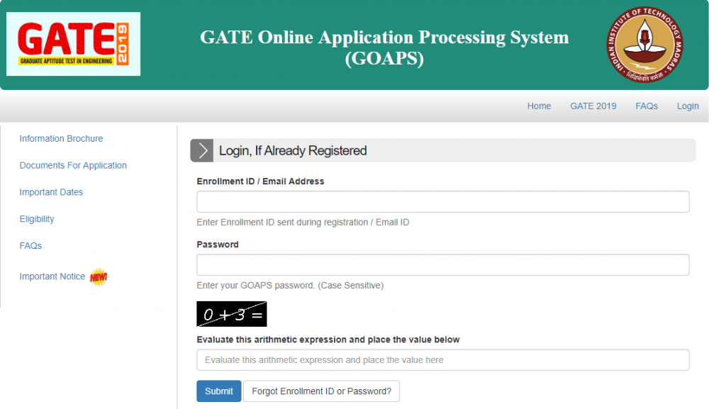 IIT GATE 2019 Admit Card - StudywithGyanPrakash
